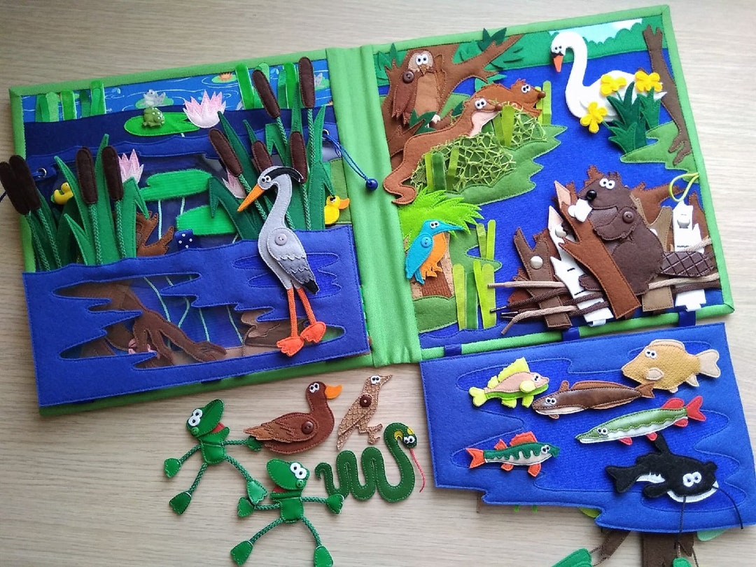 WATER WILDLIFE Quiet Book for Toddlers, Kids Activity BUSY Book ...