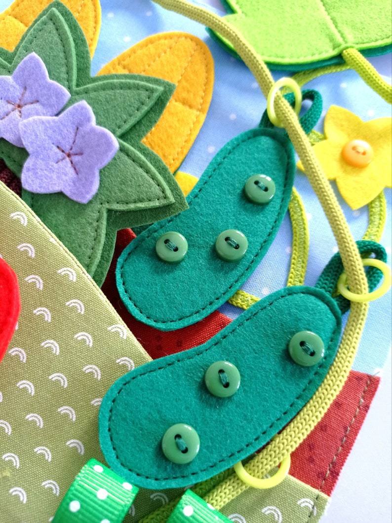 GARDEN Quiet Book Page Pdf Pattern, Baby Book Pattern, Felt Book Pattern, Busy Book for Kids 1 ...