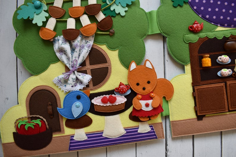Quiet Book Pattern SQUIRREL HOUSE, DIY Busy Book Pattern, Tree House ...