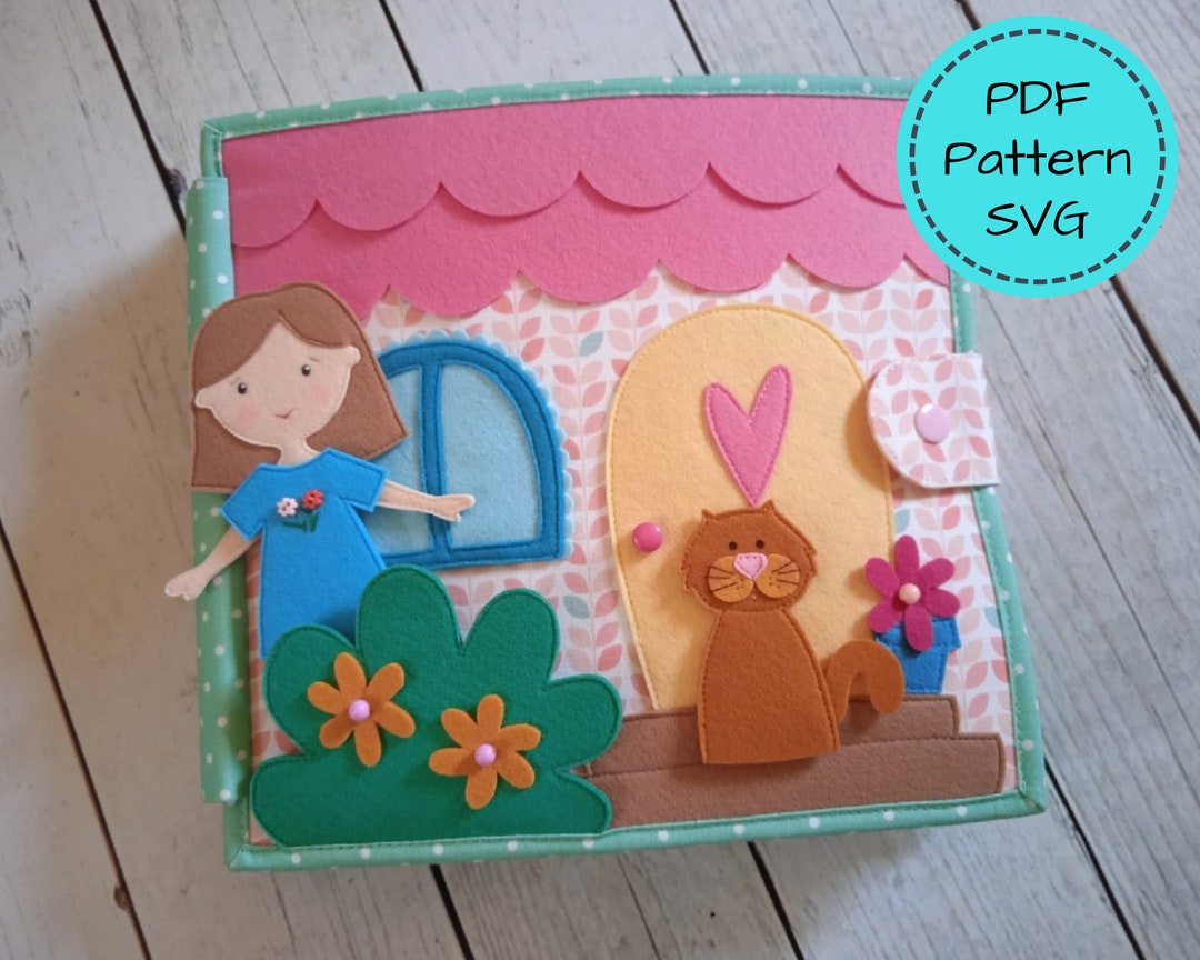 DOLLHOUSE Quiet Book PDF Pattern, Felt Doll With Clothes, Diy Quiet ...