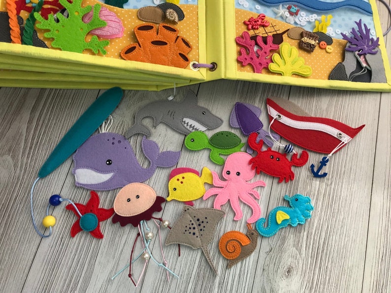UNDER THE SEA Quiet Book Pdf Pattern, Diy Quiet Book Pages, Busy Book ...