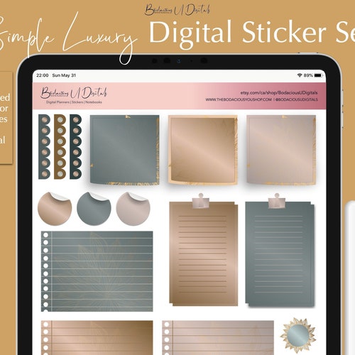 Simple Luxury Digital Planner Stickers for Goodnotes Digital - Etsy Canada