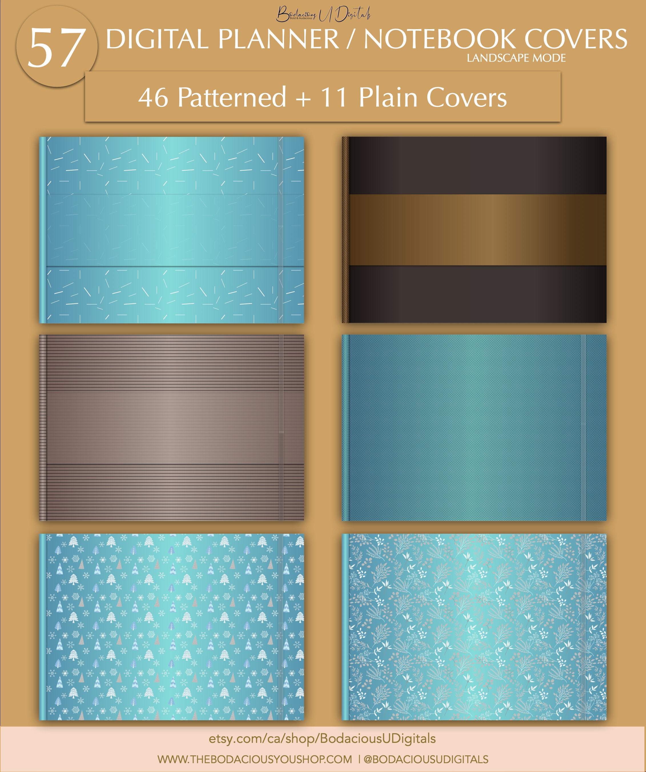 Digital Planner Cover Digital Landscape Notebook Covers | Etsy