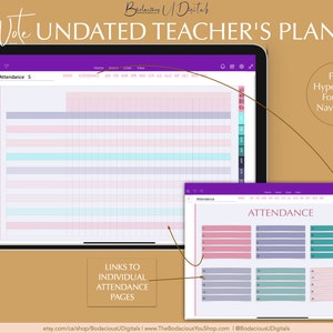 Undated OneNote Digital Teachers Planner, Windows Lesson Planner for ...