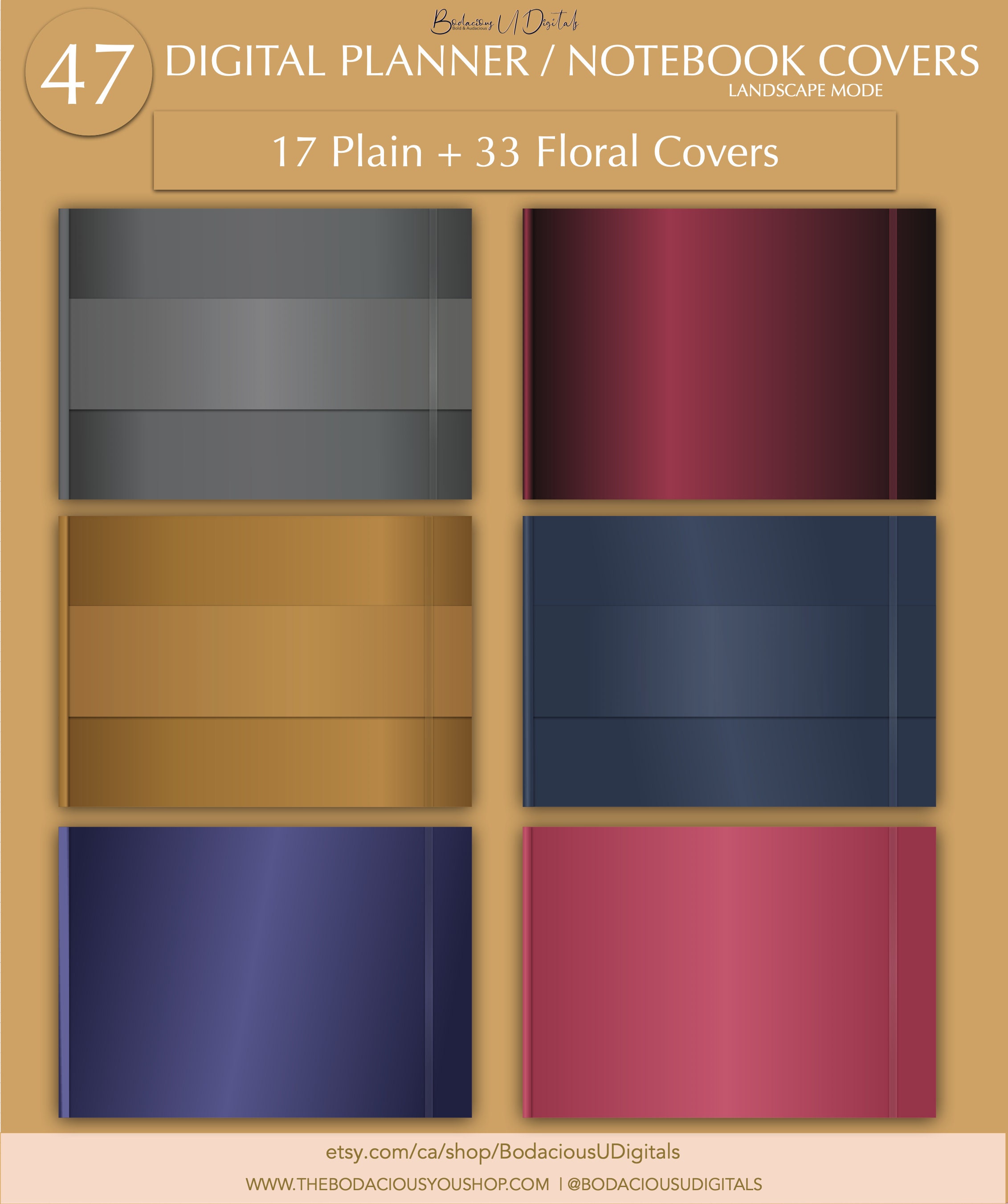 Digital Planner Cover, Digital Landscape Notebook Covers, Digibujo ...