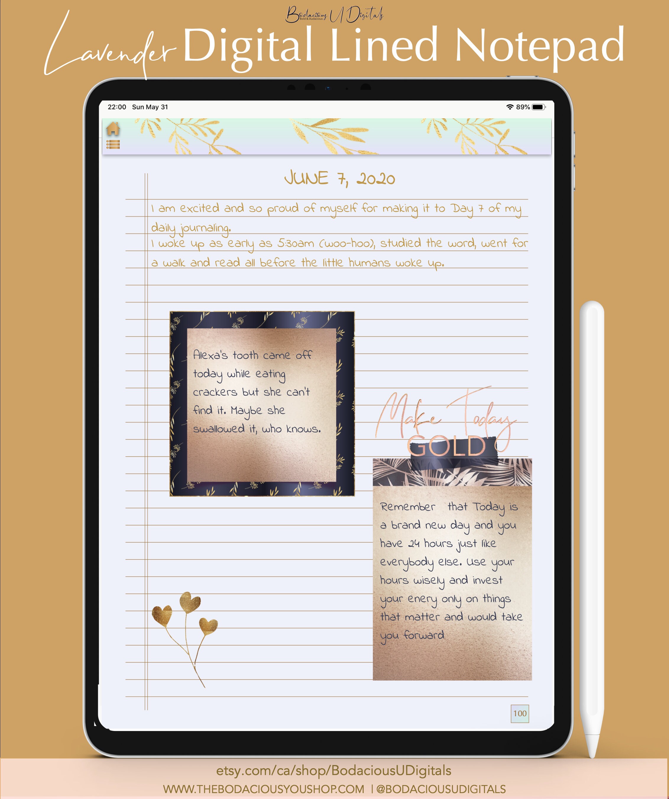 Lavender 100 Page Digital Notepad for Goodnotes, Notability, Xodo ...