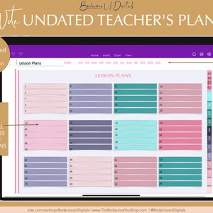 Undated Onenote Digital Teachers Planner, Windows Lesson Planner for ...