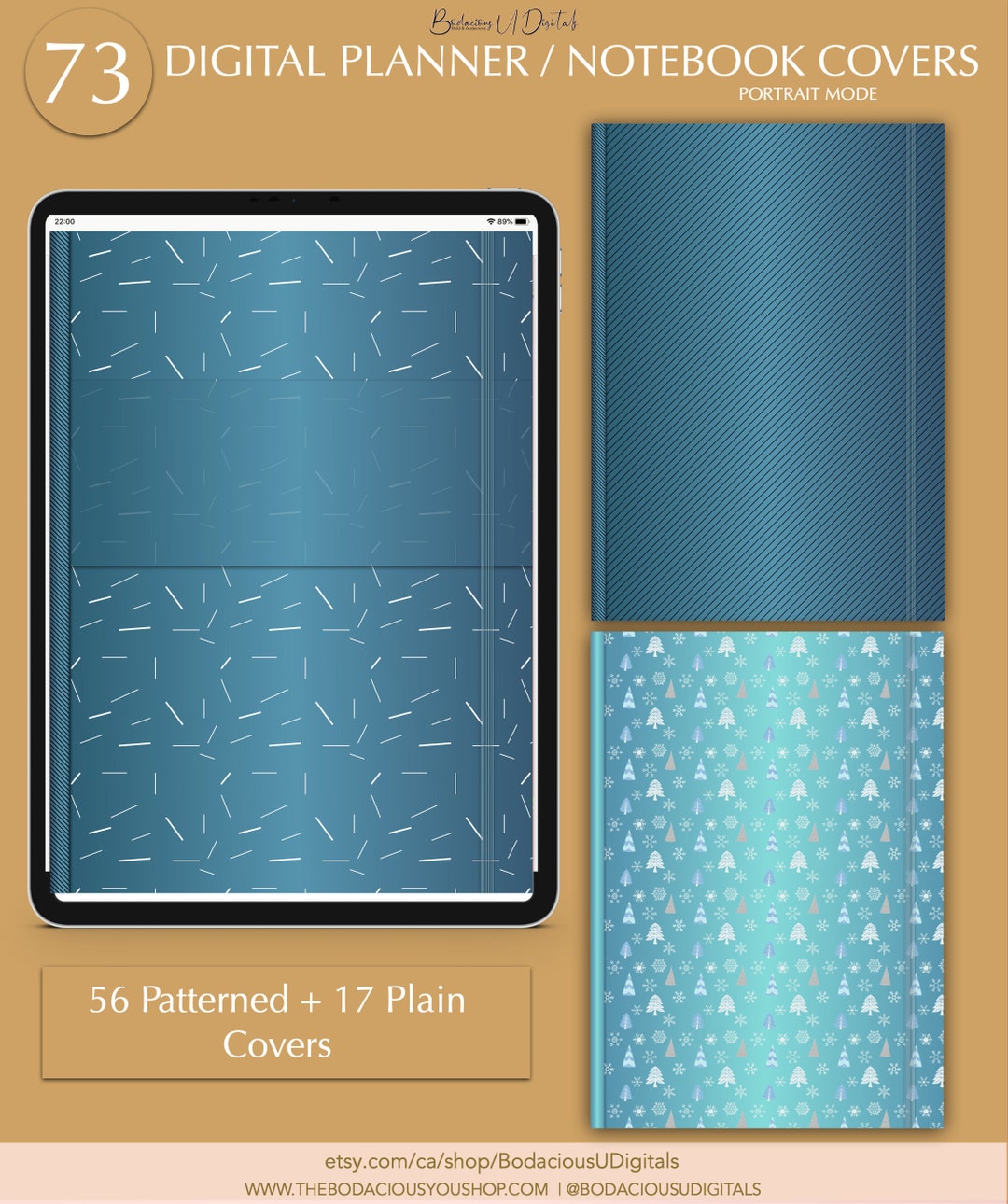 Portrait Digital Planner Cover, Digital Notebook Covers, Digibujo ...