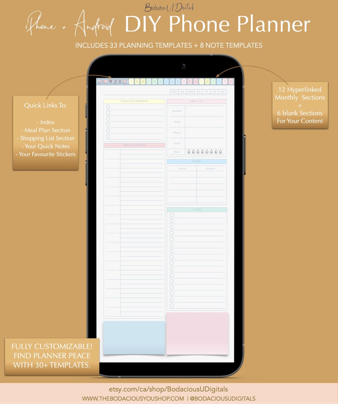 Digital Planner for iPhone + Samsung With Daily, Weekly, Monthly ...