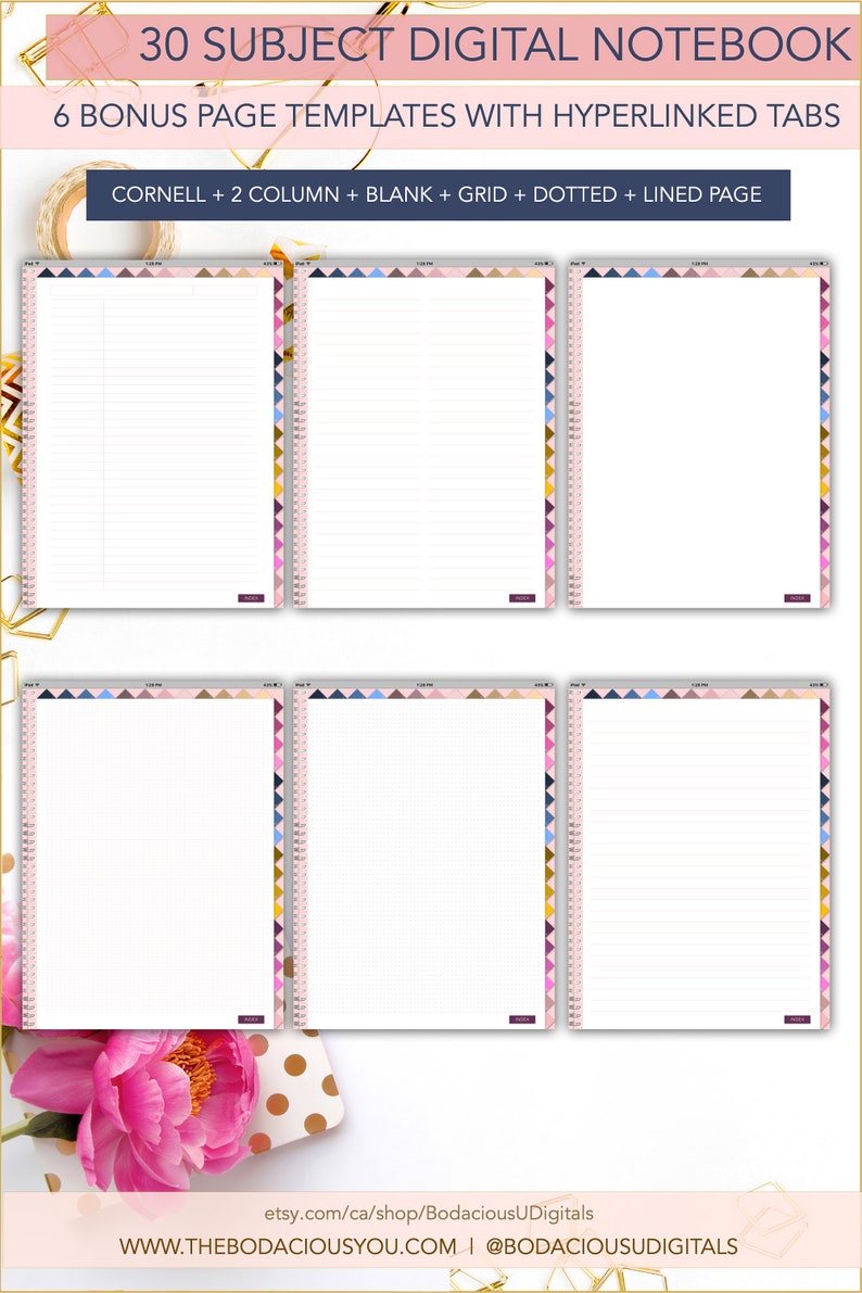 30 Subject Digital Notebook for Goodnotes Notability Xodo | Etsy