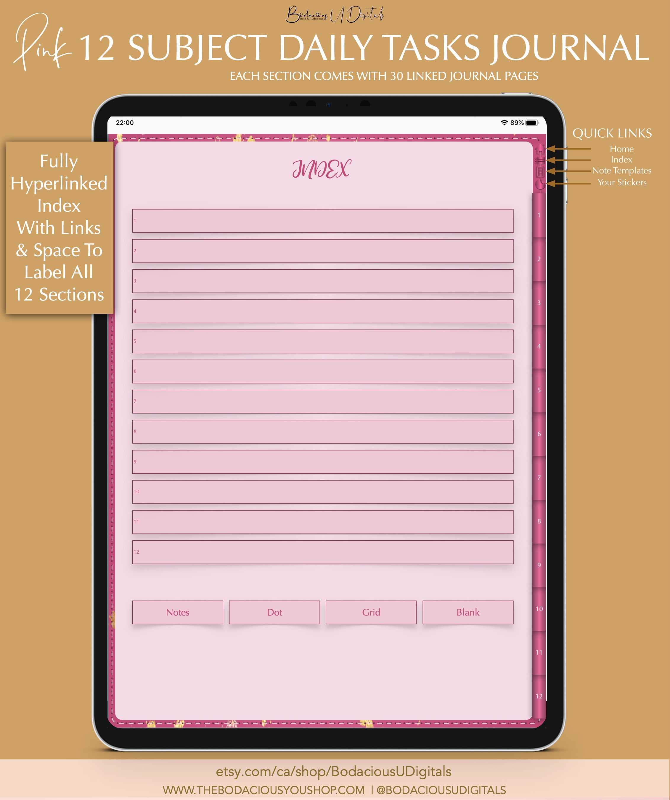 Digital Daily Task Journal Daily to Do Planner Daily Task - Etsy