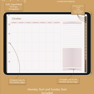 Undated Landscape Digital Planner for Goodnotes, Xodo, Notability, iPad ...