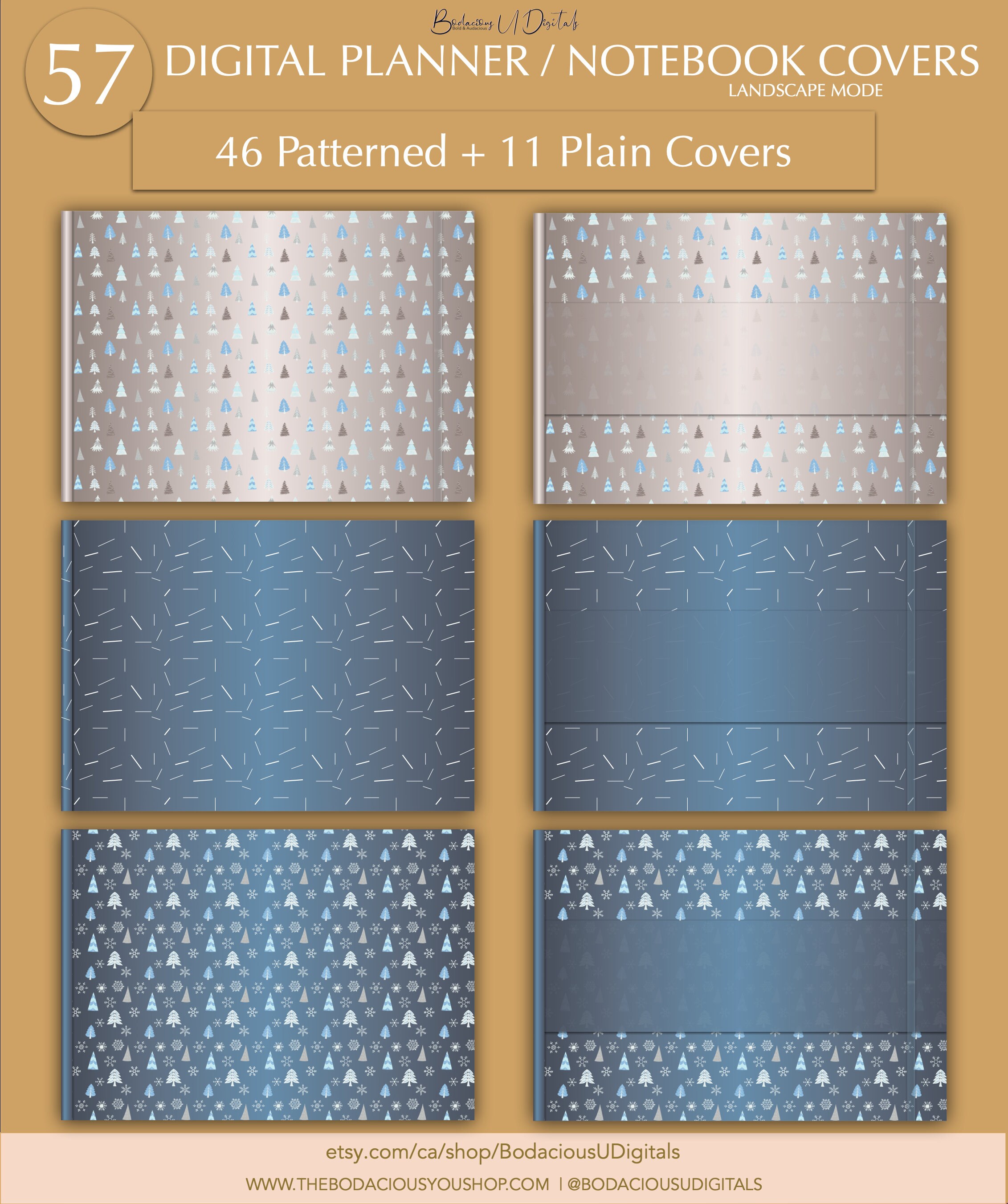 Digital Planner Cover, Digital Landscape Notebook Covers, Digibujo ...