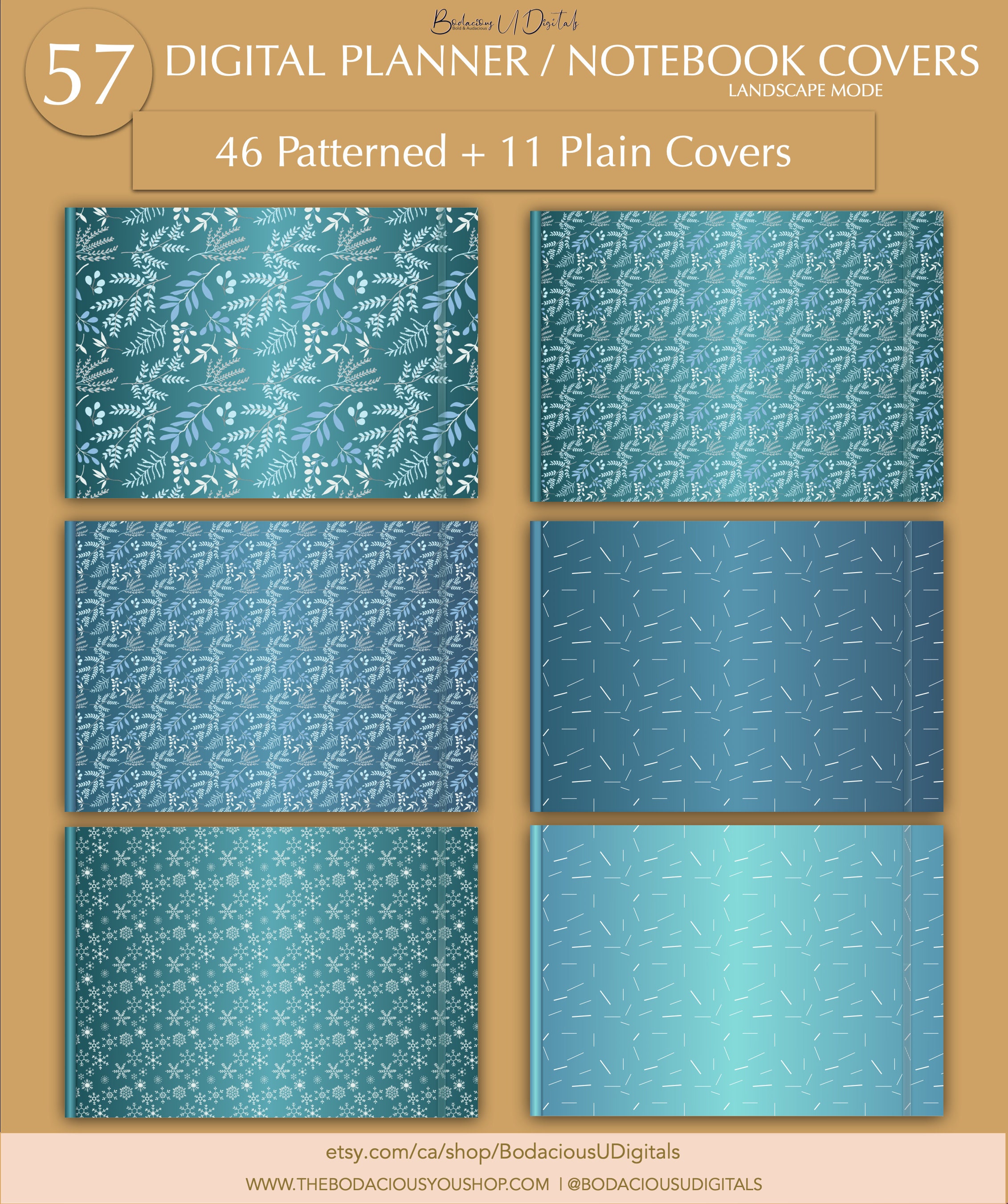 Digital Planner Cover Digital Landscape Notebook Covers | Etsy