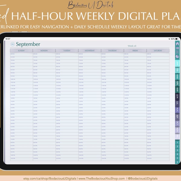Undated Landscape Digital Planner for Goodnotes, Xodo, Notability, iPad ...