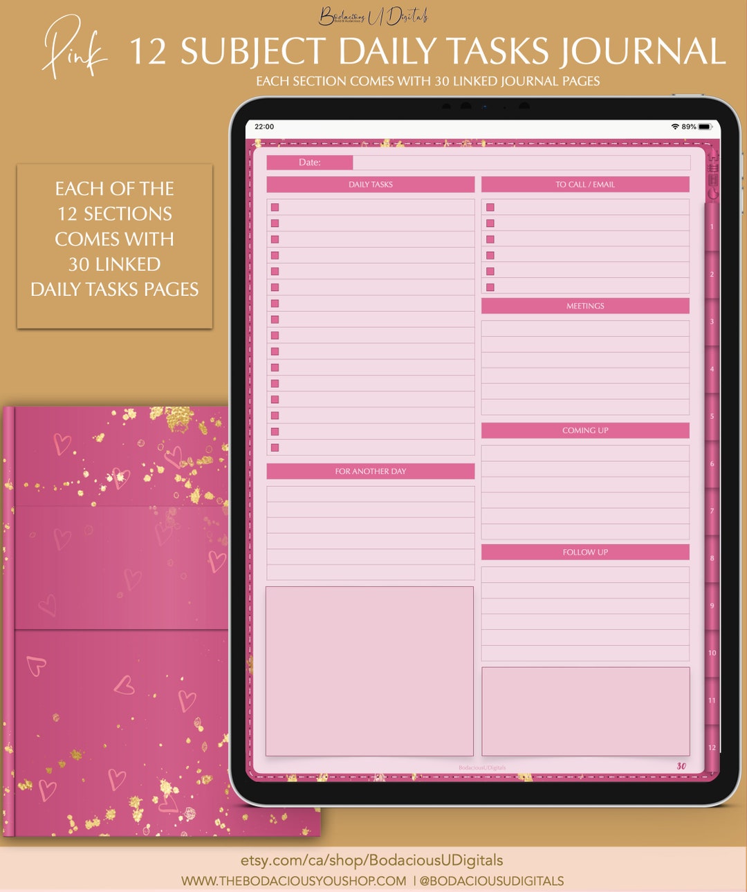 Digital Daily Task Journal, Daily to Do Planner, Daily Task Notebook ...