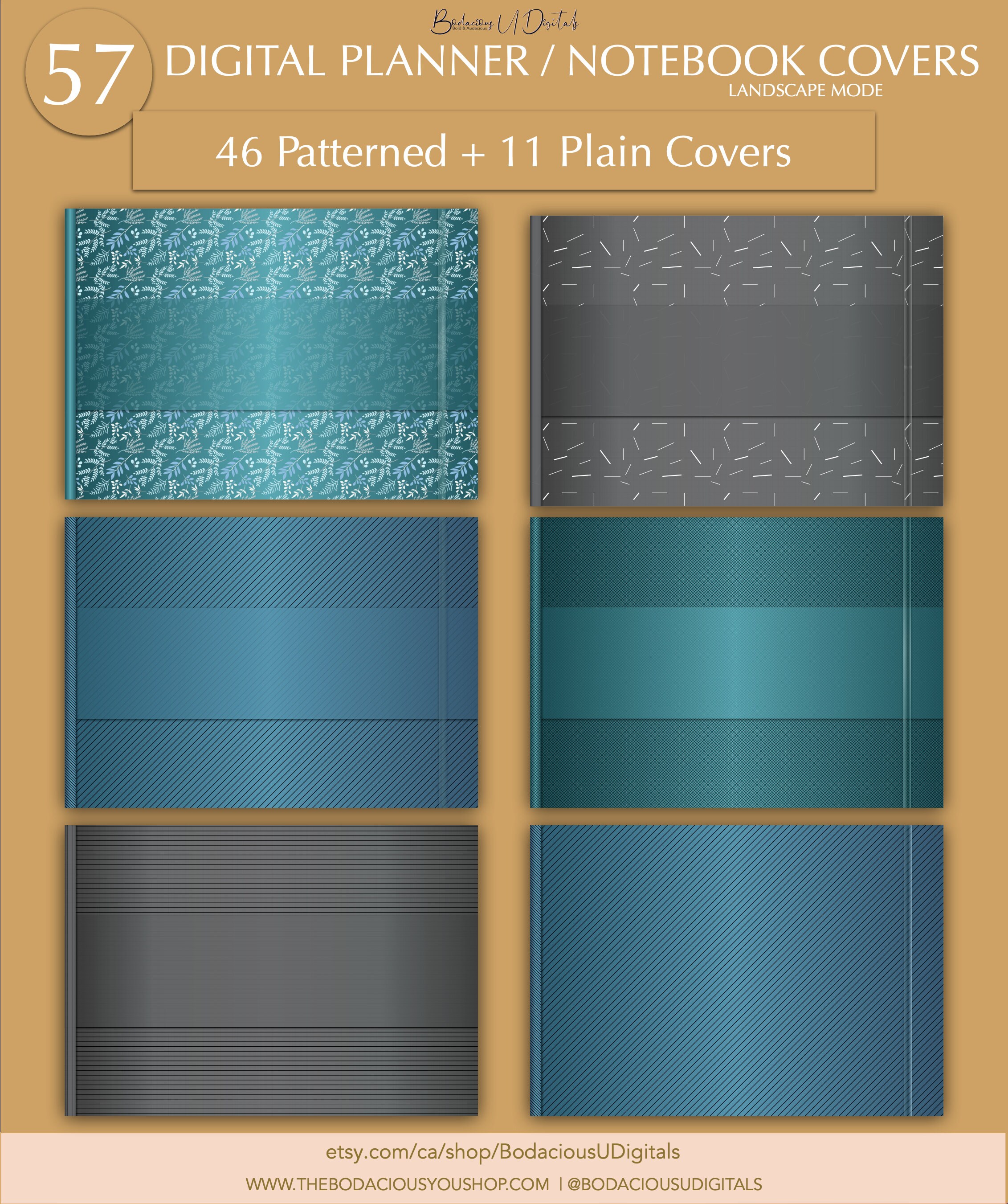 Digital Planner Cover Digital Landscape Notebook Covers | Etsy