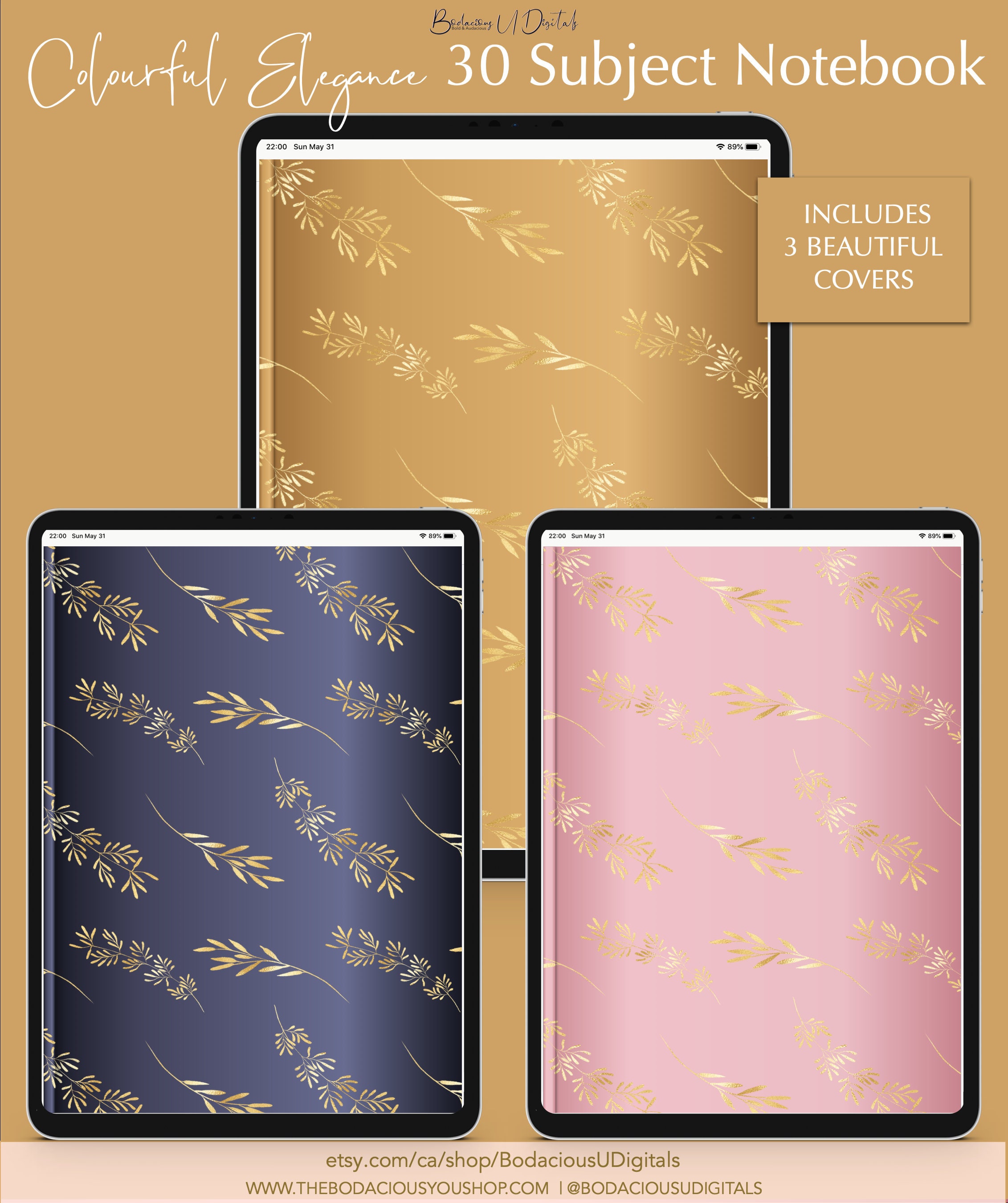 Colourful Elegance 30 Subject Digital Notebook for Goodnotes - Etsy