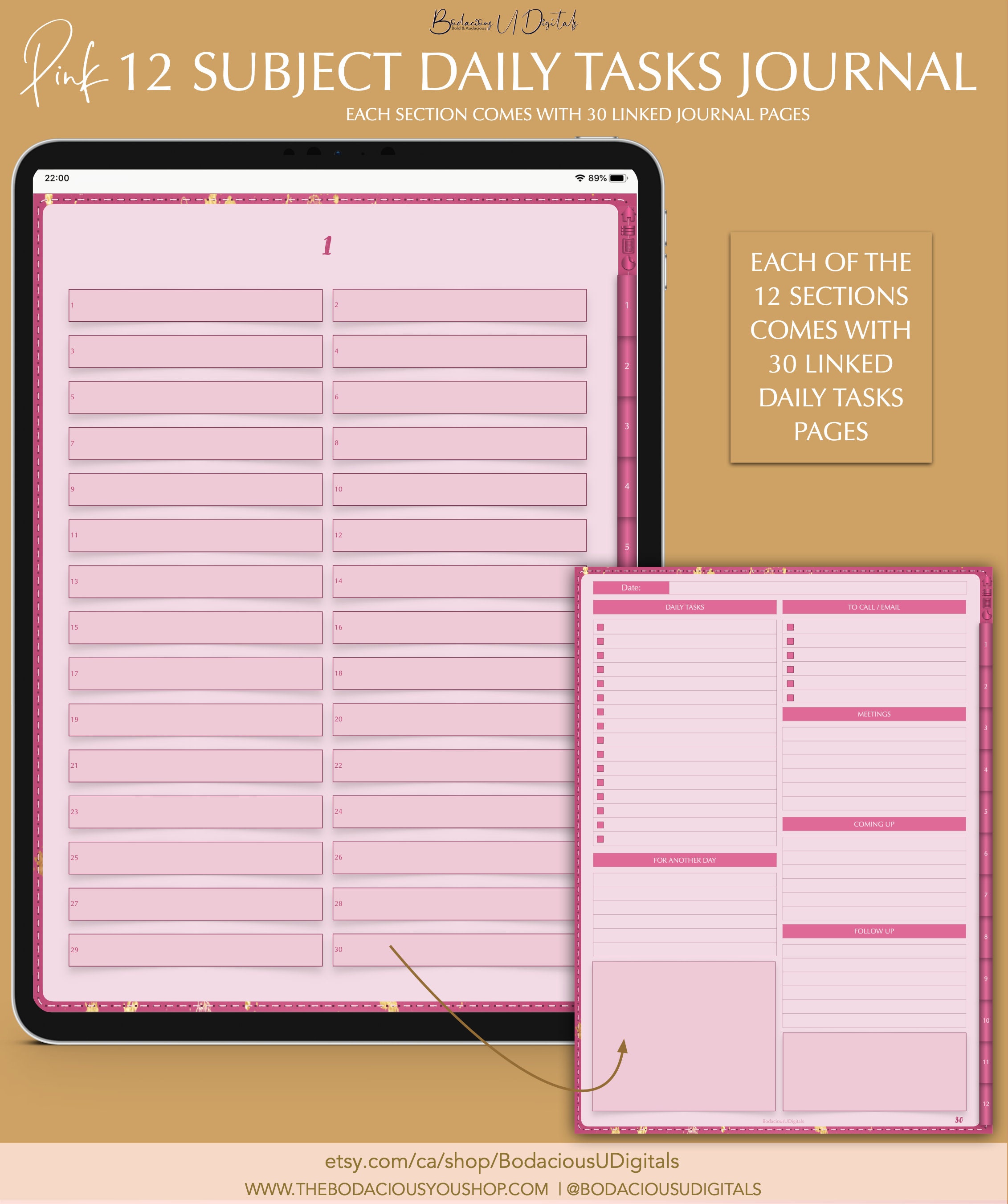 Digital Daily Task Journal, Daily to Do Planner, Daily Task Notebook ...