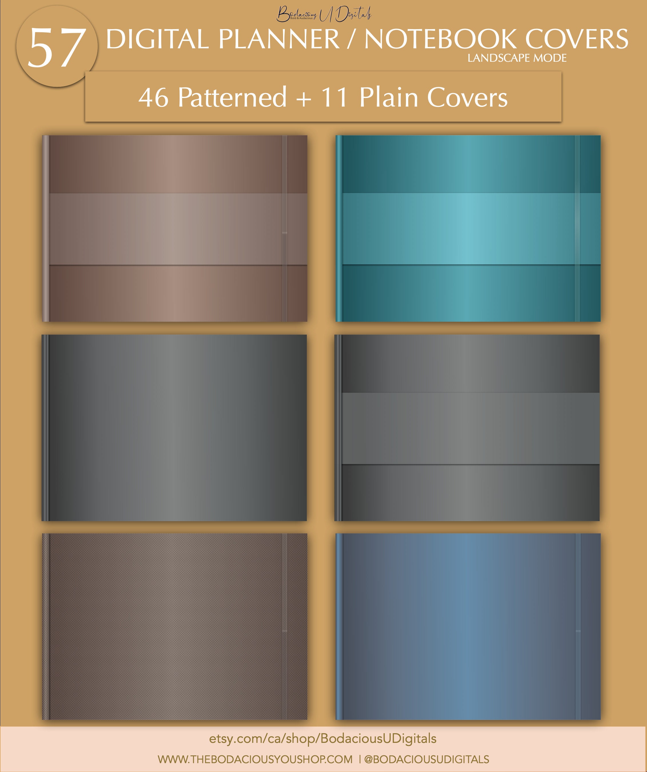 Digital Planner Cover Digital Landscape Notebook Covers | Etsy