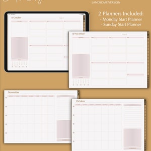 Undated Landscape Digital Planner for Goodnotes, Xodo, Notability, iPad ...