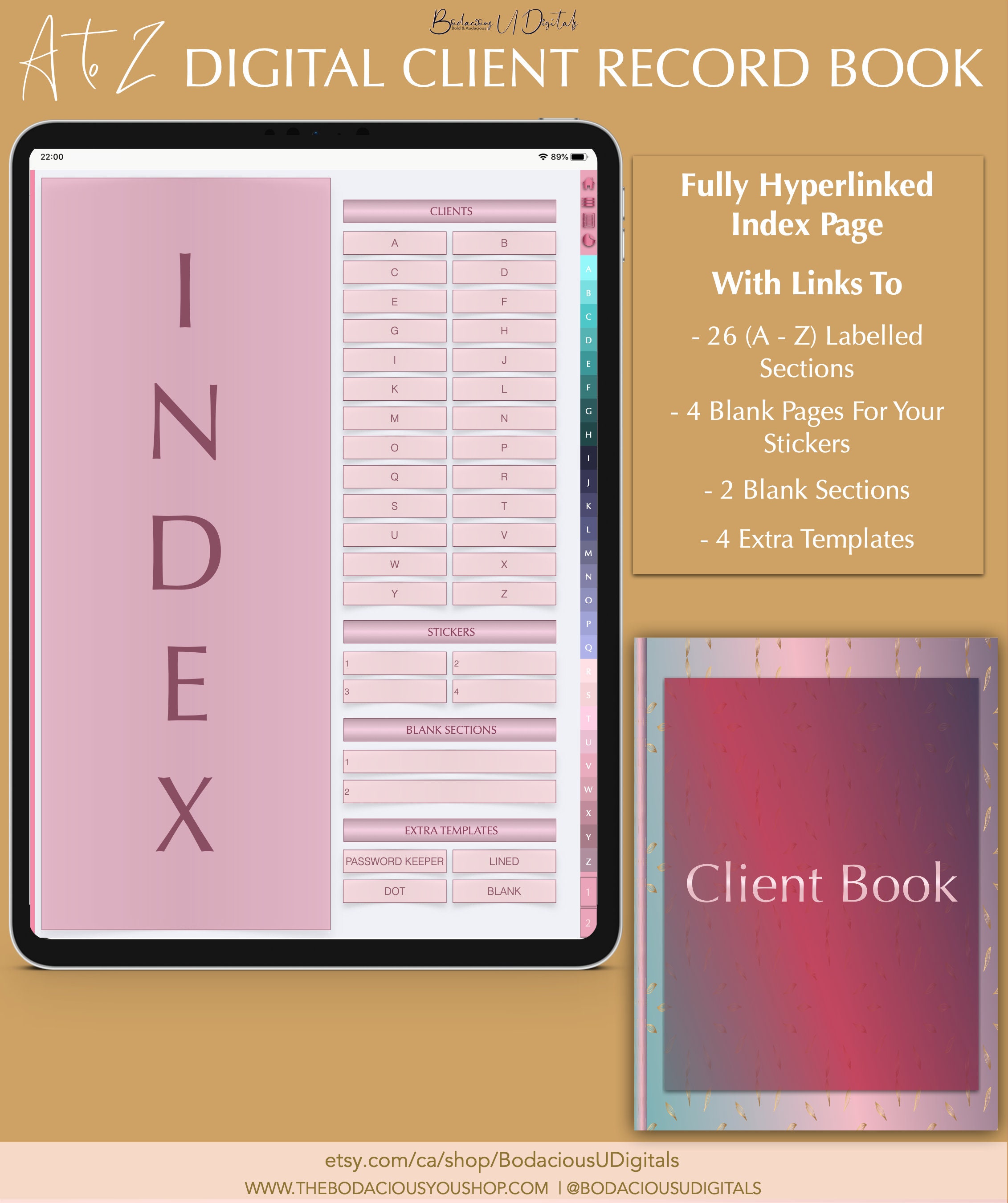 Digital Client Records Book Vertical Client Profile Record - Etsy UK