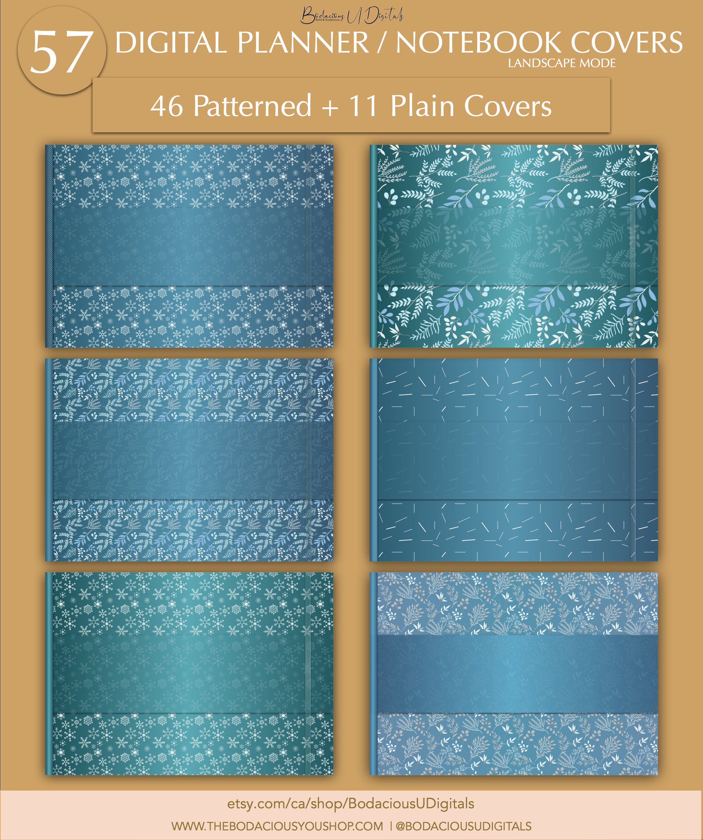 Digital Planner Cover Digital Landscape Notebook Covers | Etsy