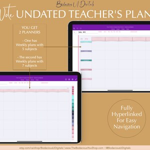 Undated Onenote Digital Teachers Planner, Windows Lesson Planner for ...