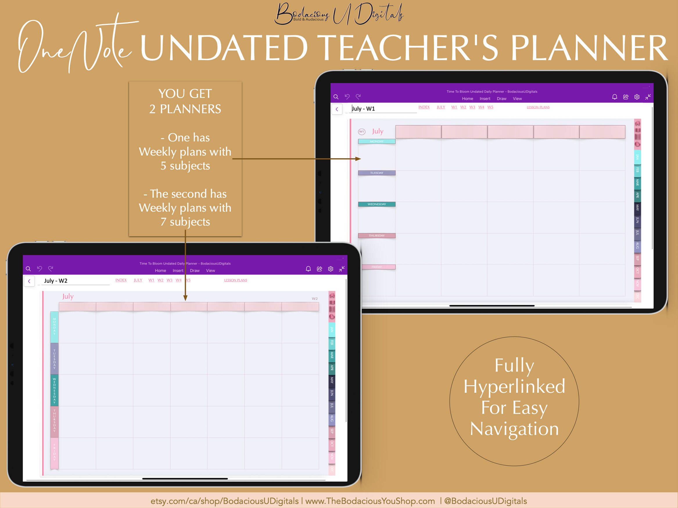 Undated Onenote Digital Teachers Planner Windows Lesson - Etsy Ireland