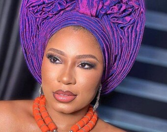African Autogele, Ready to Wear Gele, African Hat, Traditional Wedding ...