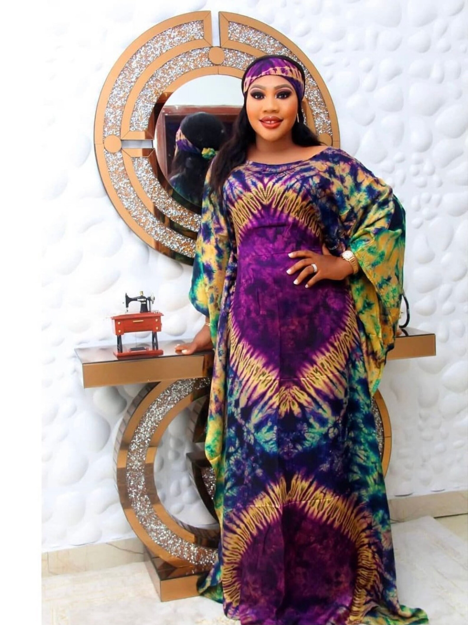 Two Tone Adire Adire Dress Adire Bubu African Adire - Etsy