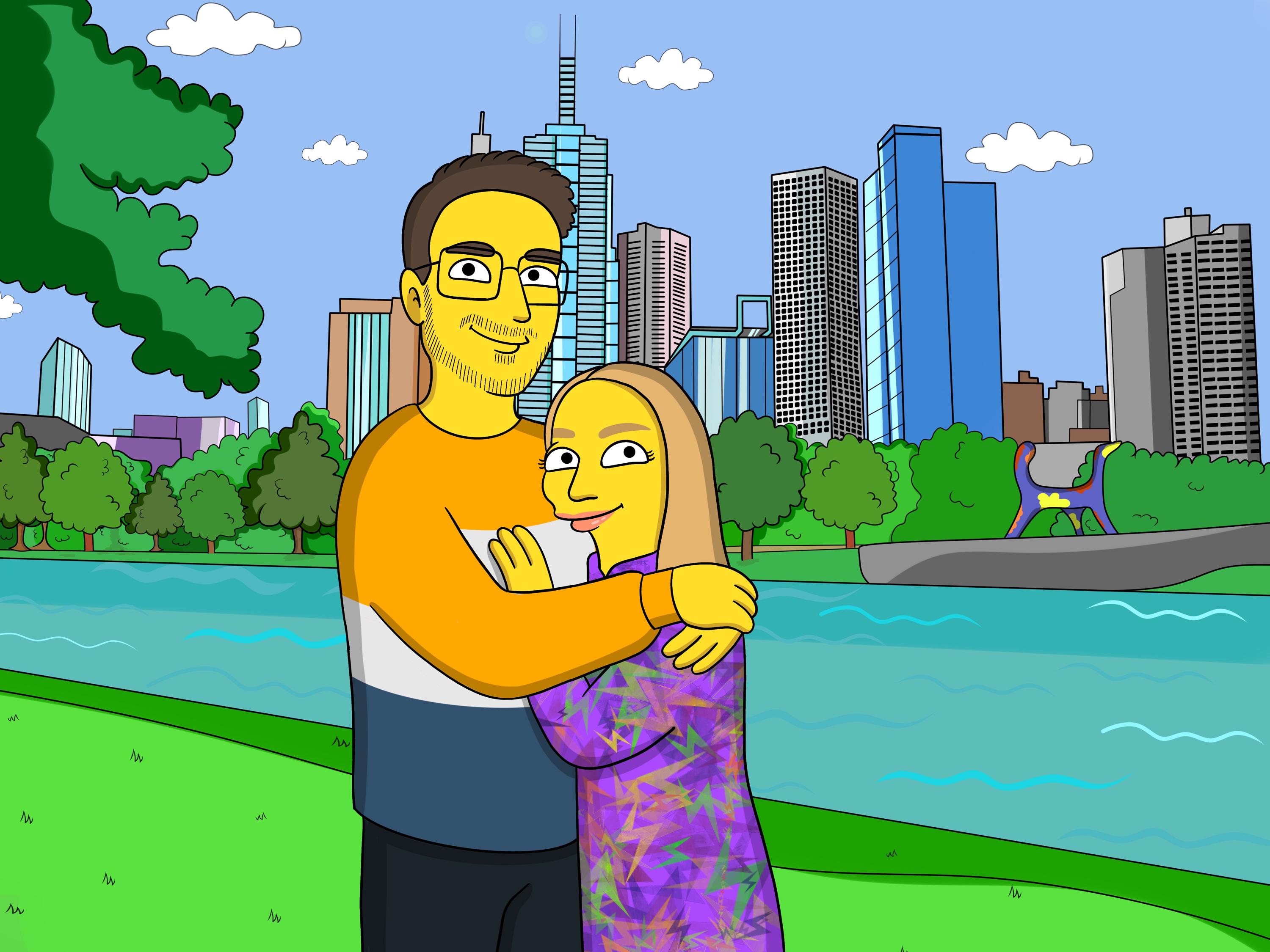 Simpsons Portrait, Simpsons Family Portrait, Custom Simpsons Portrait ...