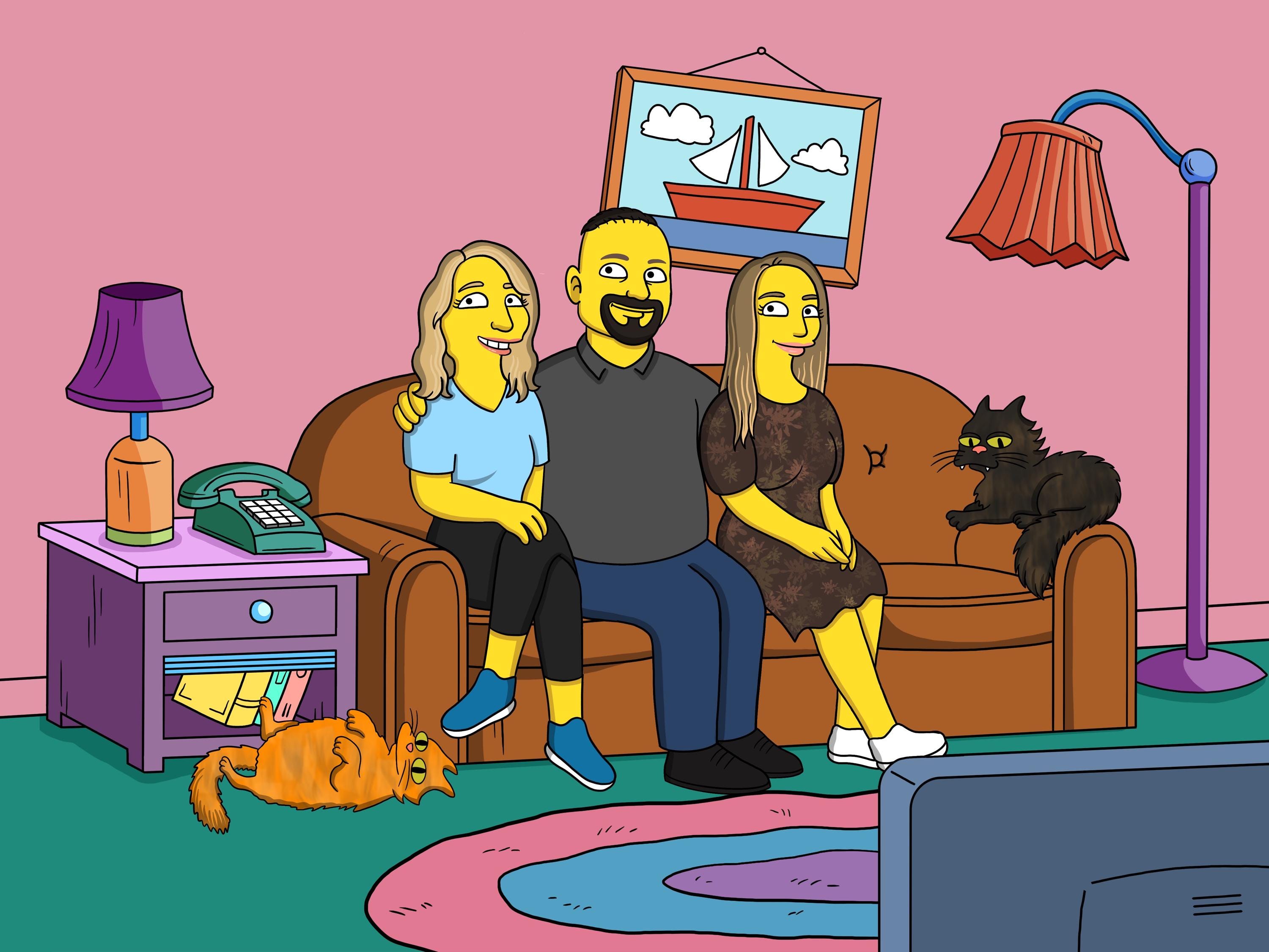 Custom Simpsons Portrait | Personalized Cartoon Art | Simpsons Family ...