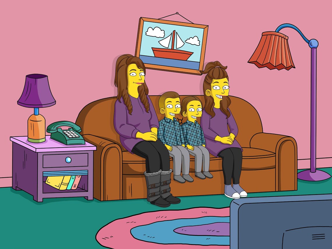 Simpsons Portrait Simpsons Family Portrait Custom Cartoon - Etsy