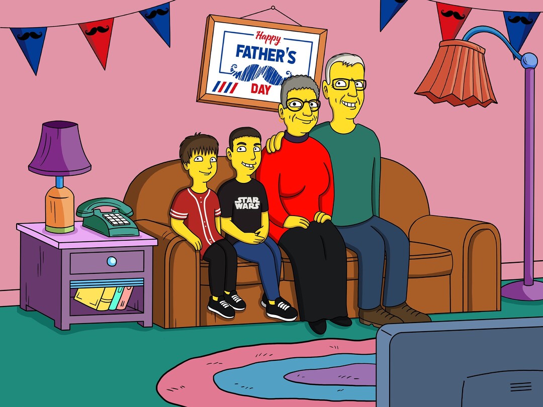 Simpsons Portrait, Simpsonize Yourself, Cartoon Portrait, Custom ...