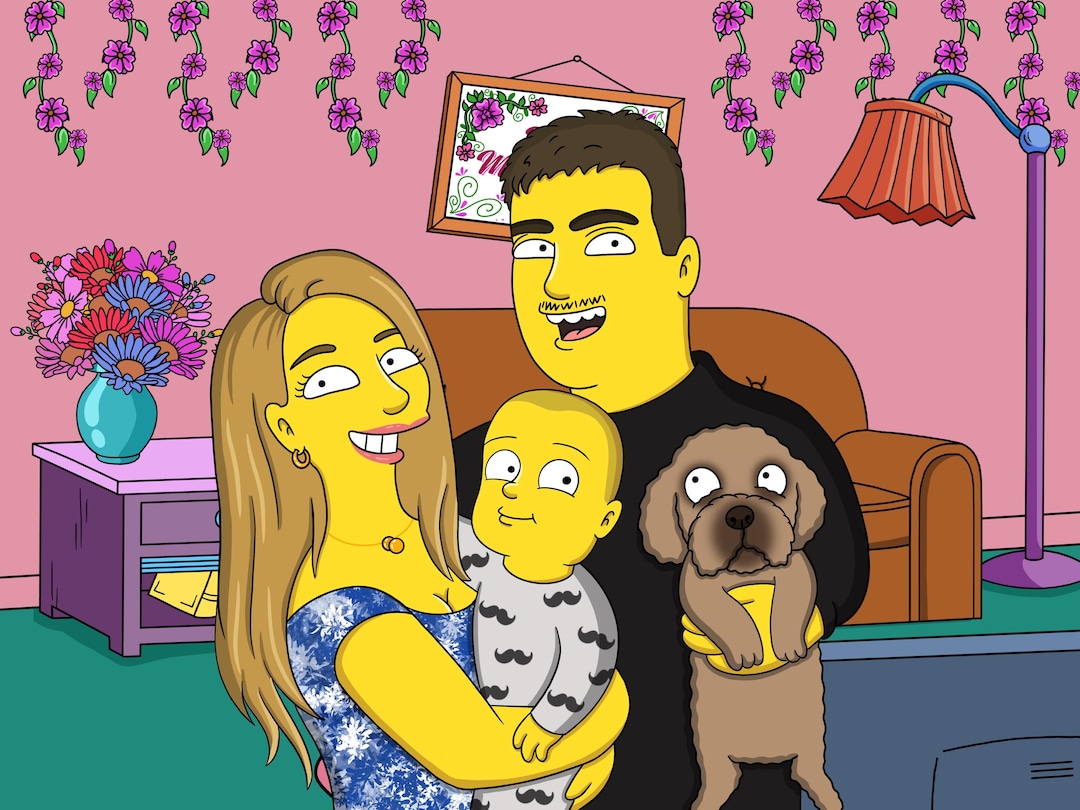 Simpsons Art: Custom Family Portrait, Simpsonize Me Gift, Unique ...