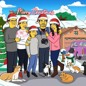 Simpsons Portrait, Simpsons Family Portrait, Custom Cartoon Portrait ...