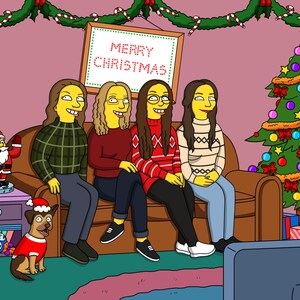 Simpsons Portrait, Simpsons Family Portrait, Custom Cartoon Portrait ...