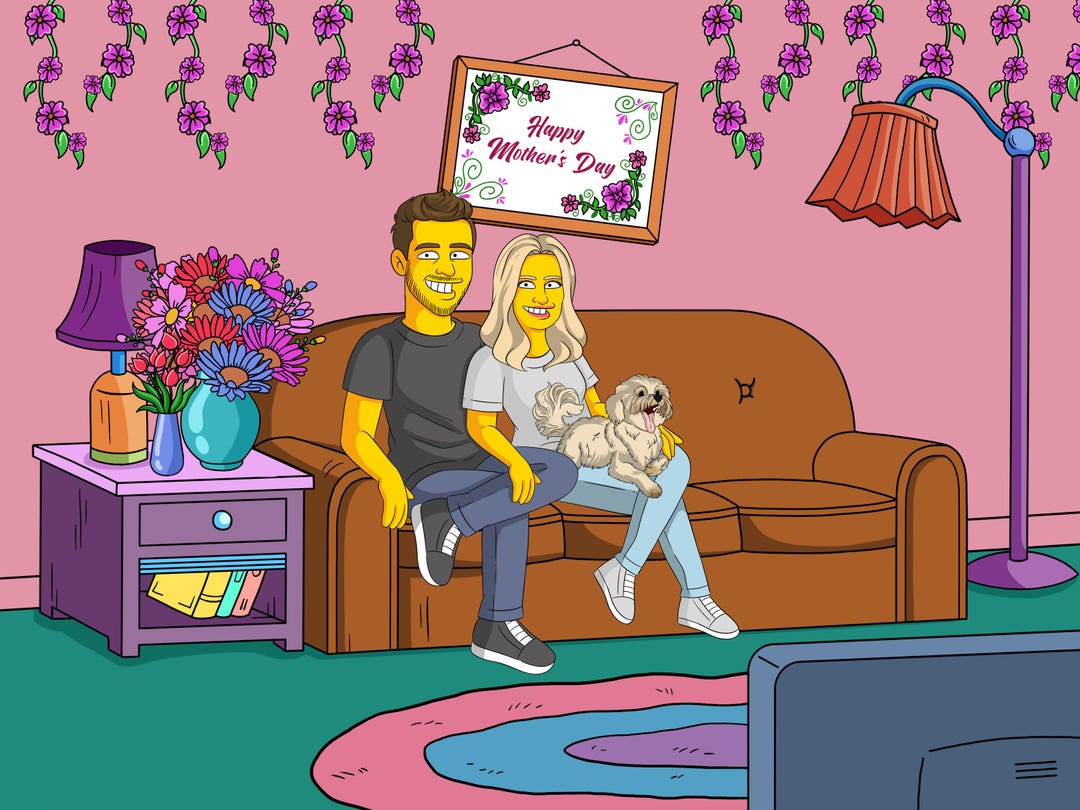 Simpsons Portrait, Simpsons Family Portrait, Custom Cartoon Portrait ...
