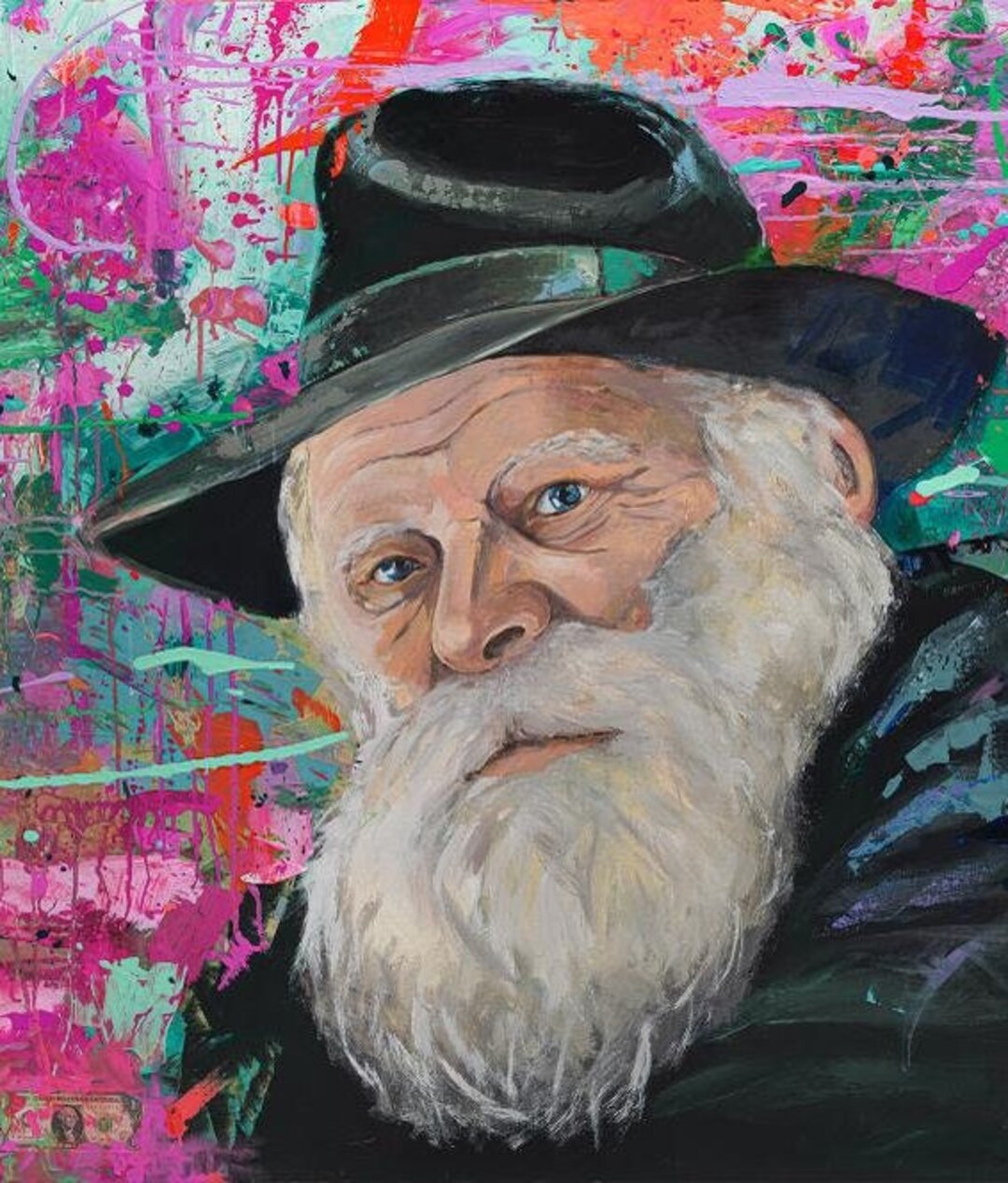 The Lubavitcher Rebbe Portrait- Modern Jewish Art, 770 Art, Chabad Art ...