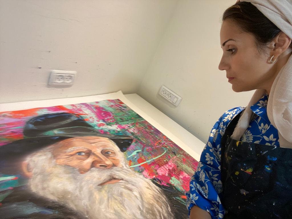 The Lubavitcher Rebbe Portrait- Modern Jewish Art, 770 Art, Chabad Art ...