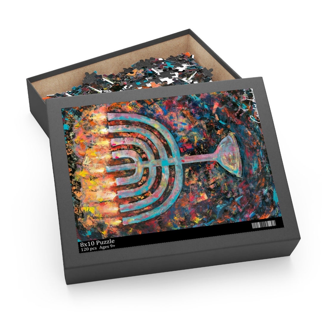 Puzzle Hannukah Menorah Painting | Hanukkah Menorah | Hanukkah Gift ...