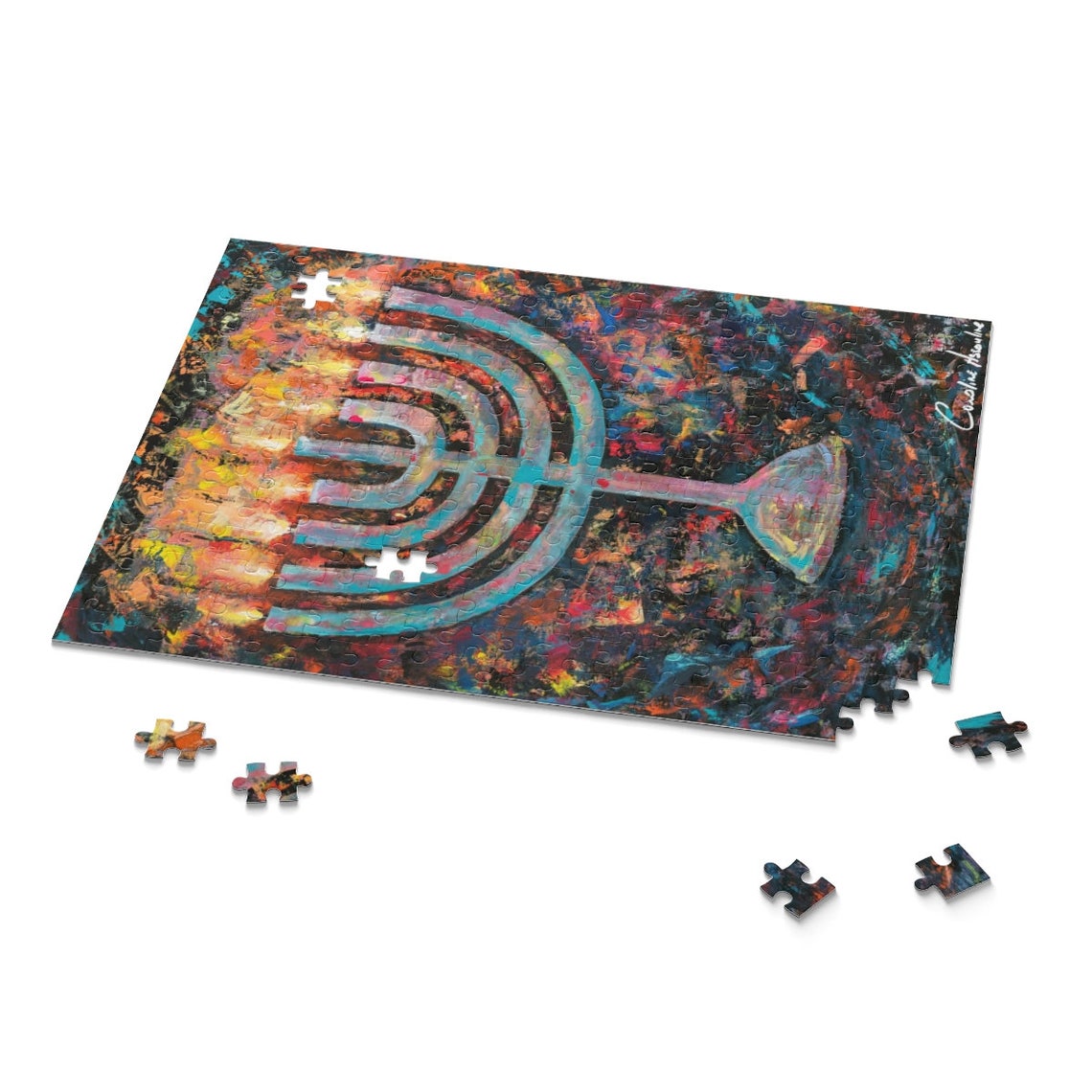 Puzzle Hannukah Menorah Painting | Hanukkah Menorah | Hanukkah Gift ...