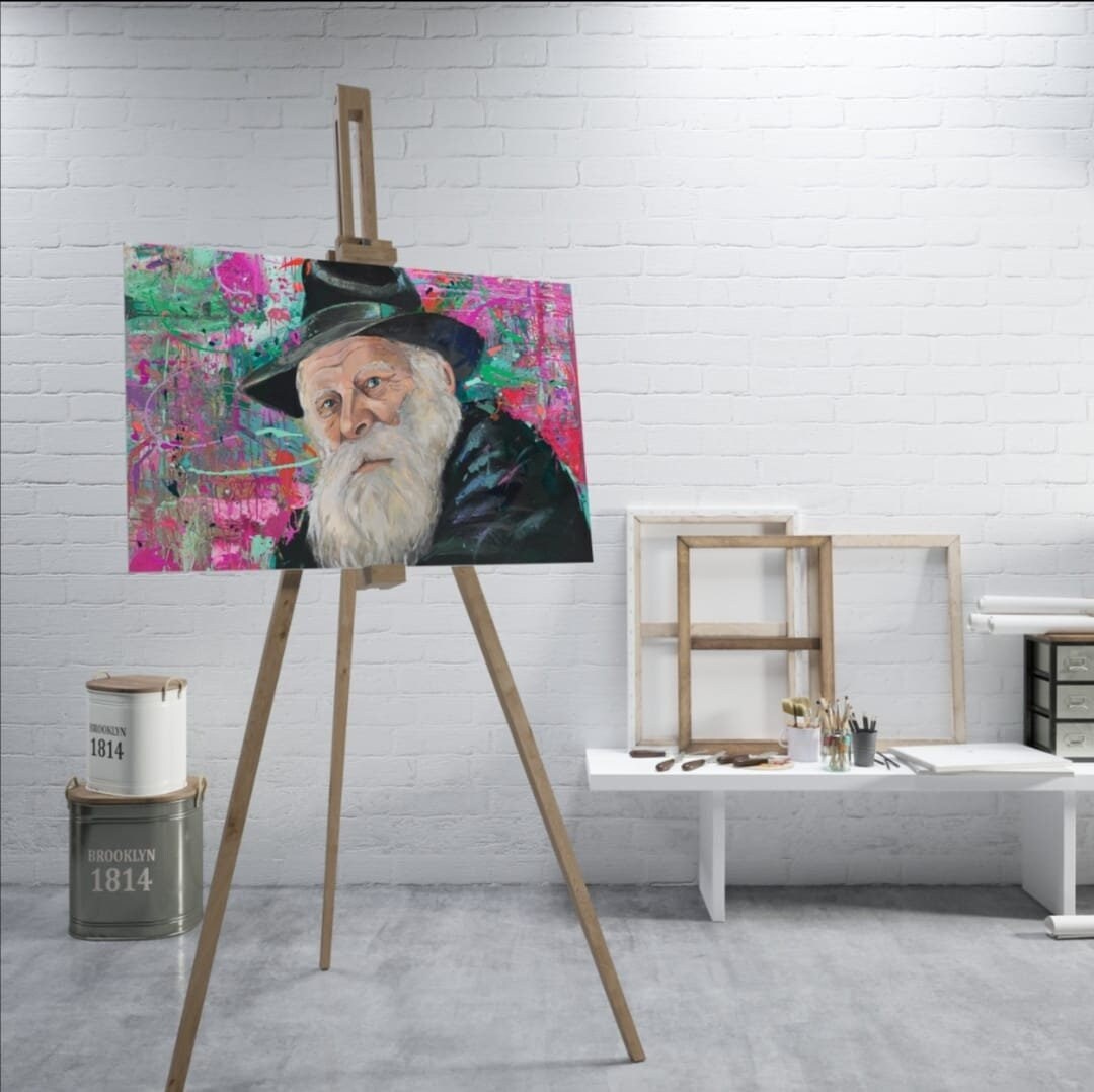 The Lubavitcher Rebbe Portrait- Modern Jewish Art, 770 Art, Chabad Art ...
