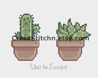 What the Fucculent Cross Stitch Pattern - Etsy