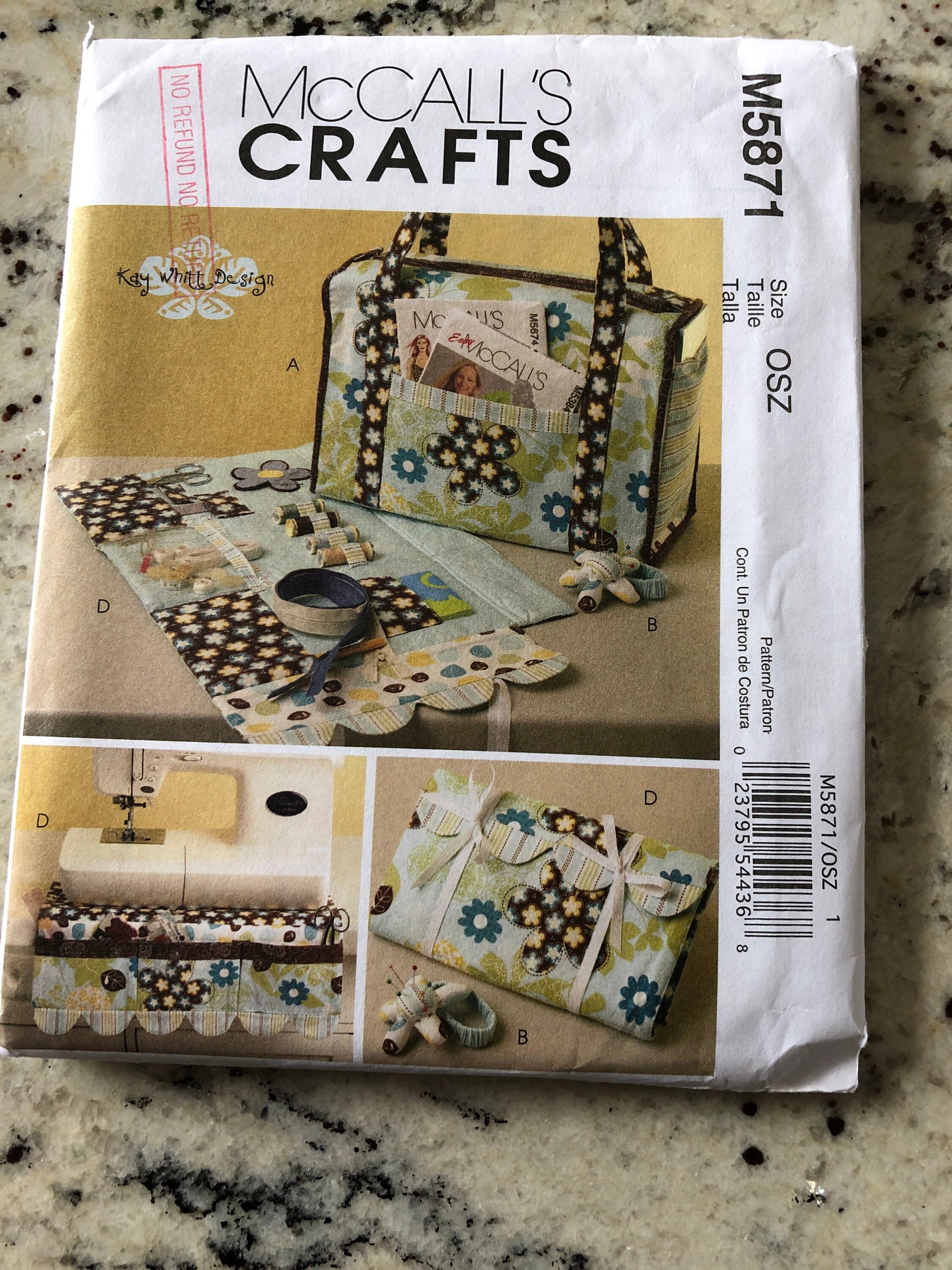 Craft Supplies & Tools McCalls Craft Pattern M5871 Size OSZ Sewing Room ...