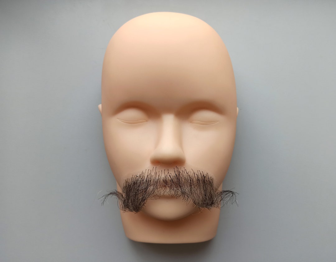 Realistic Fake Black and Gray Mustache, Full Handmade, Theater ...