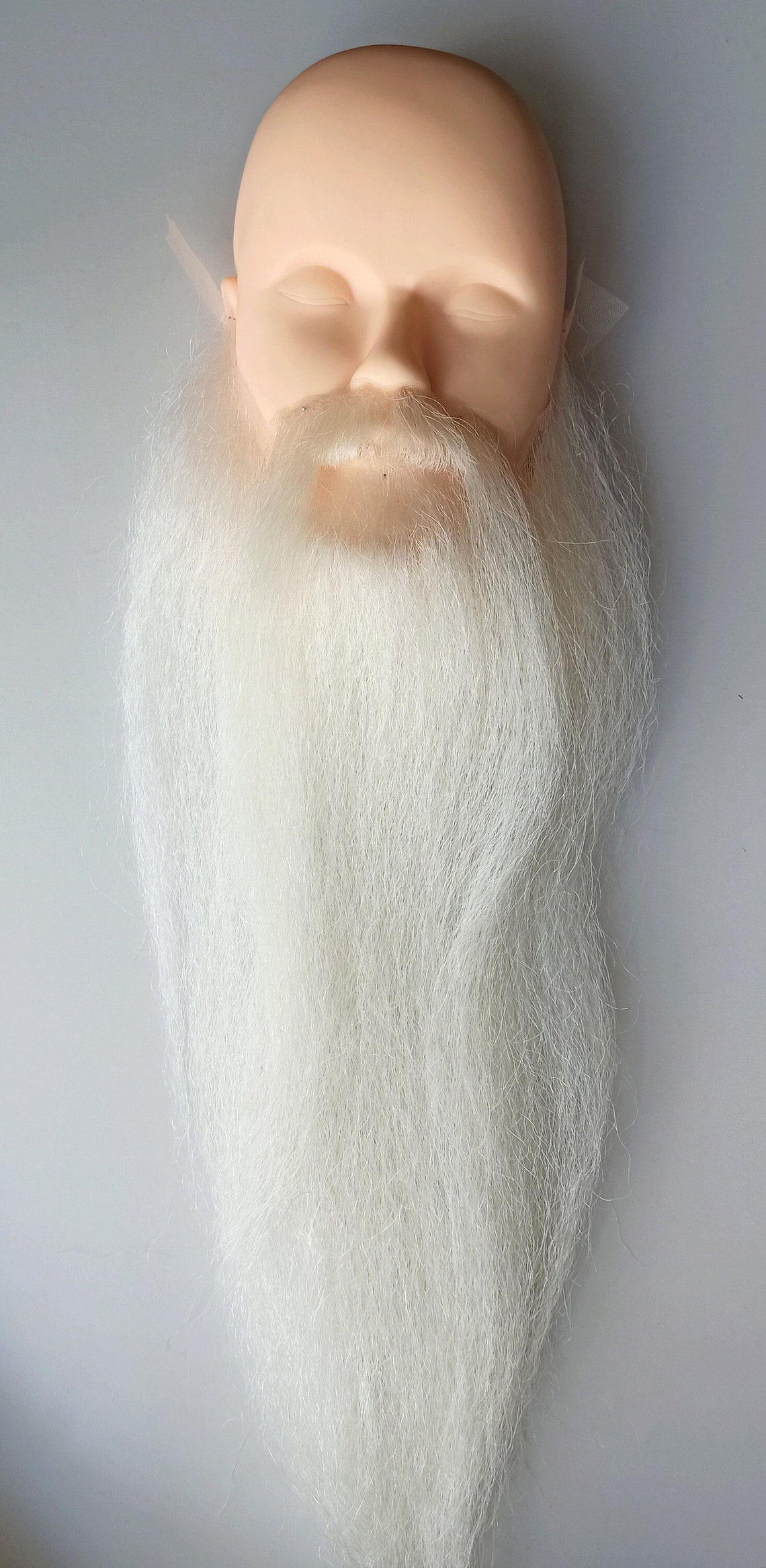 Fake Realistic White Beard With Mustache, Old Man Costume Accessory ...