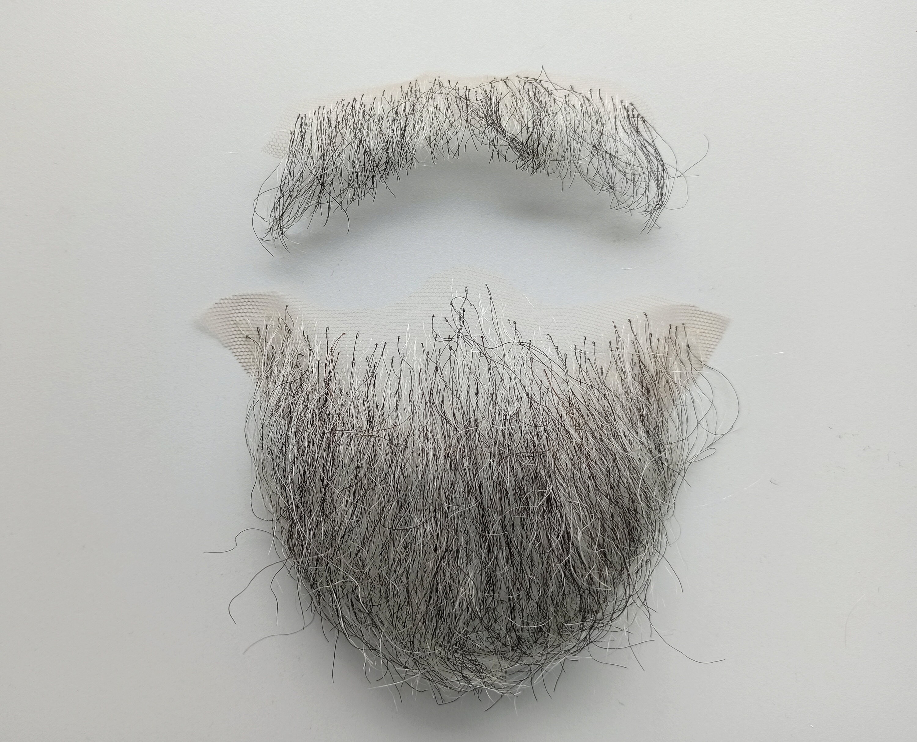 Fake Realistic Gray Beard and Mustache From Natural Hair, Completely ...