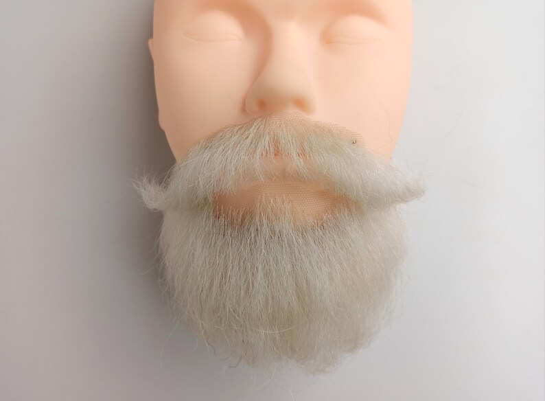 Fake Realistic Gray Beard With Mustache, Theater Costume Accessory ...